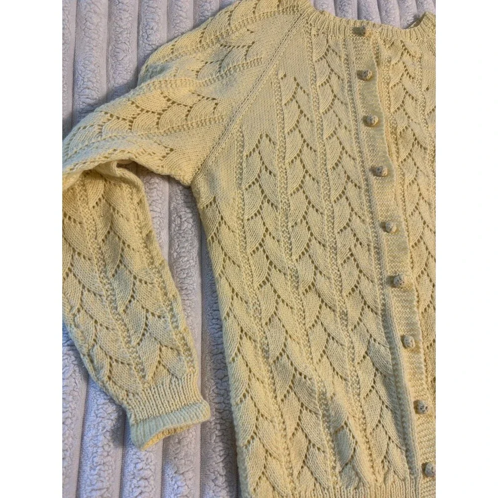 Studio Works | Sweaters | Handmade Crochet Sweater Button Up Womens ...